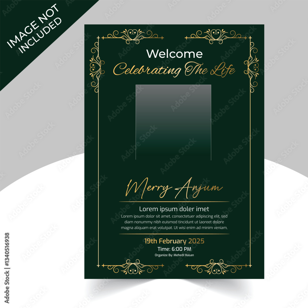 Free and customizable funeral templates Stock Vector | Adobe Stock
