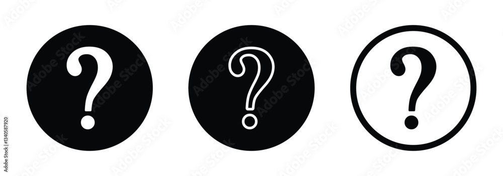 Question mark icon set. A message box with a question mark symbol ...