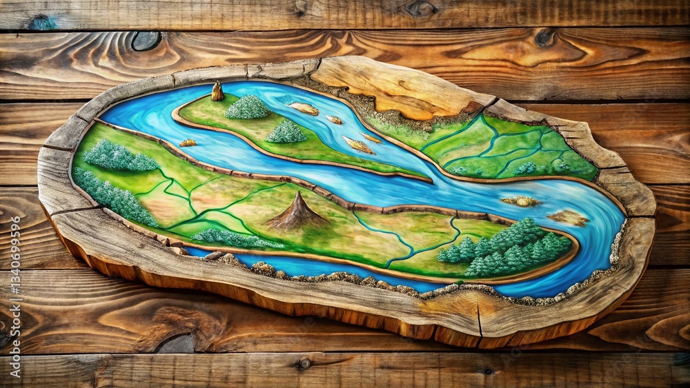 River Valley Diagram: Educational Illustration of Landforms & Geography ...
