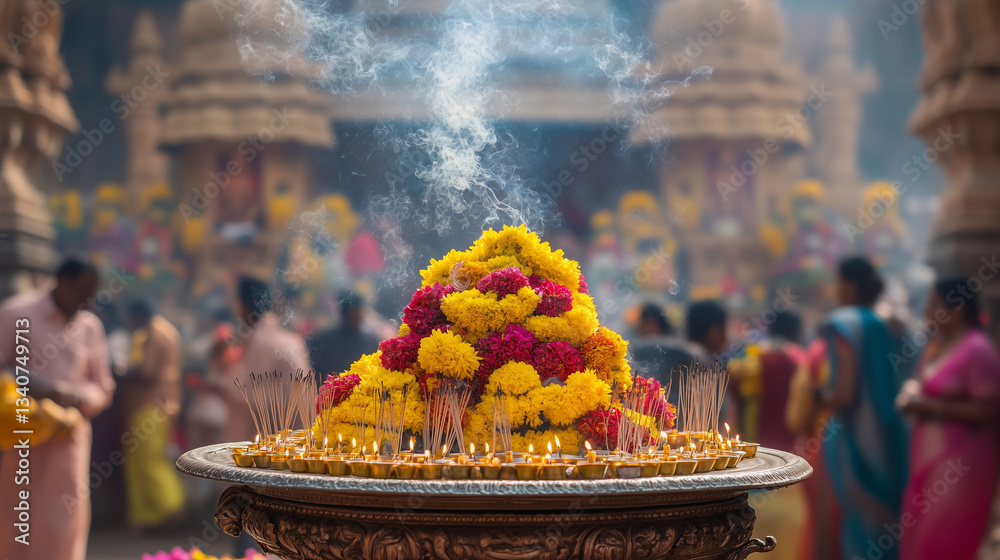 Fotografie Thousands of Lingayat devotees gather in front of ...
