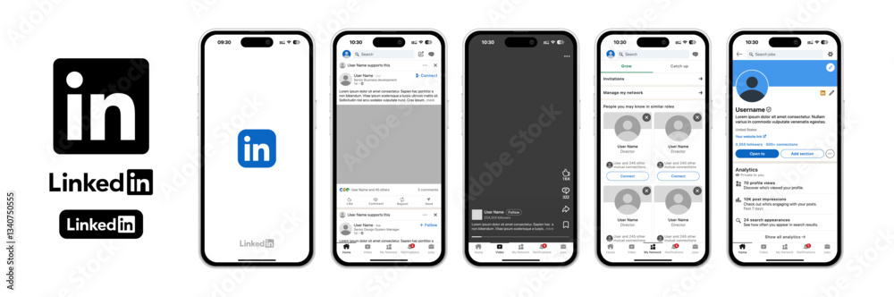 Vector De Stock Linkedin Social Media App Template Iphone 16e With Linkedin Mockup Linkedin