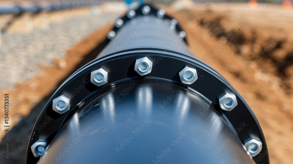 Underground pipeline system with bolted flange joints for structural ...