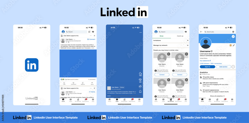 Linkedin Social Media App Template Iphone 16e With Linkedin Mockup Linkedin Template Screen