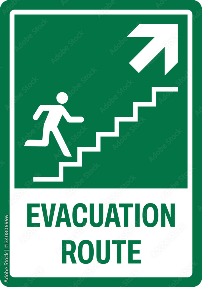 emergency and first aid safety signs v2 uppercase text_evacuation route ...