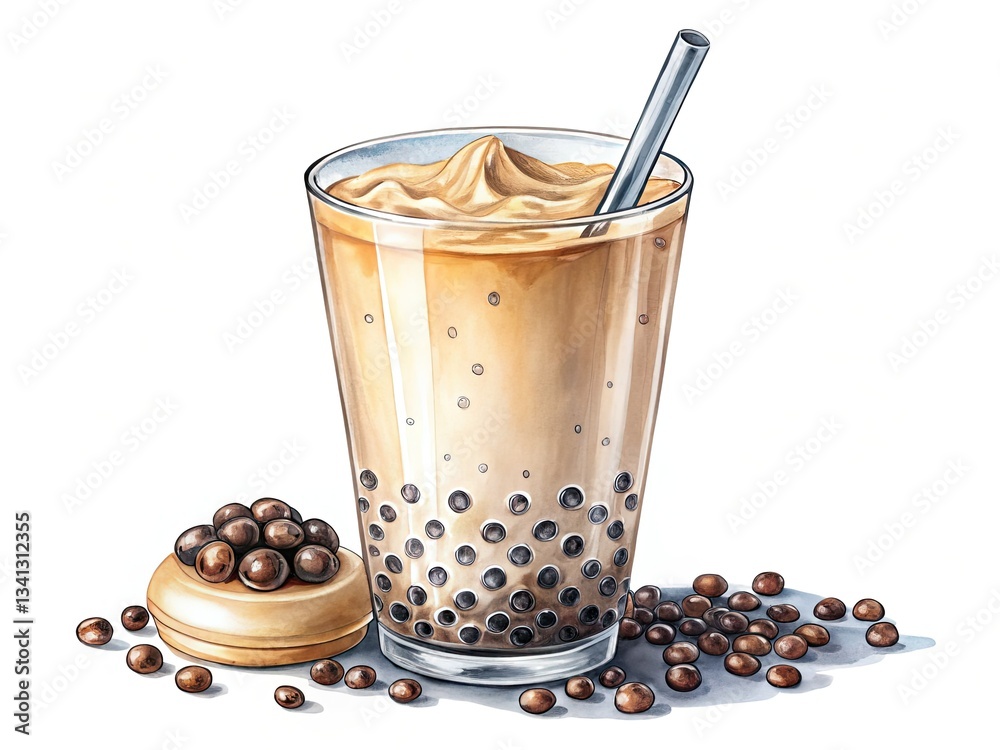 Hand-drawn boba tea illustrations for a vibrant social media menu ...