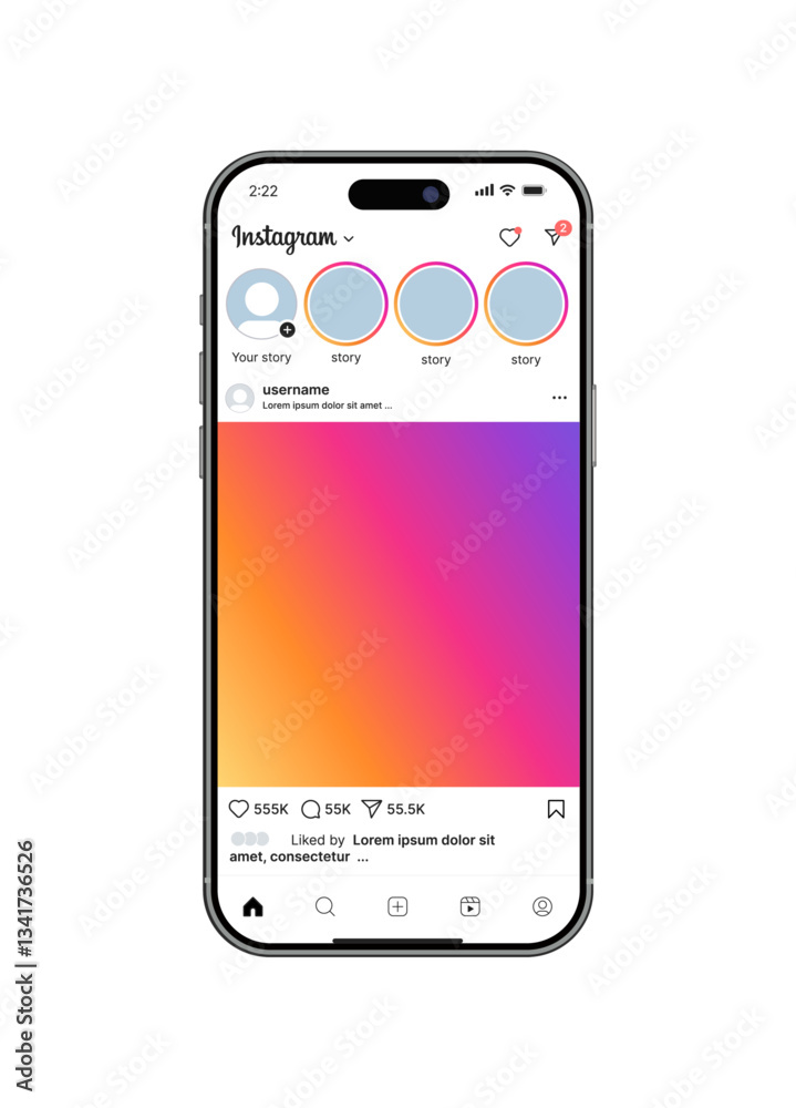 Vector de Stock instagram post mockup vector. social media instagram ...