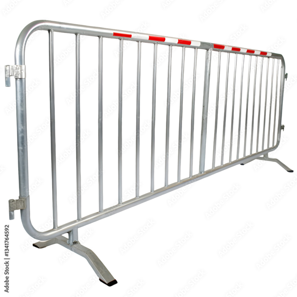 Metal crowd control barrier isolated on transparent background Stock ...