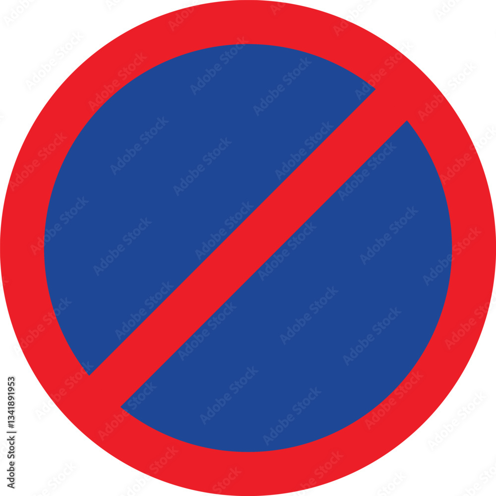 No parking, Road signs. No Waiting. Prohibited. Prohibition. Do Not ...