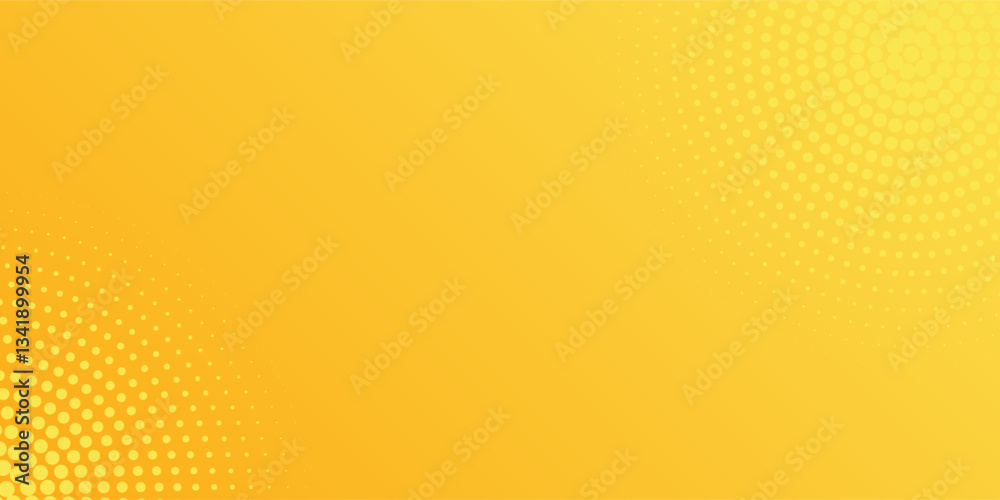 Yellow halftone pattern. Retro comic gradient background. Bright orange ...