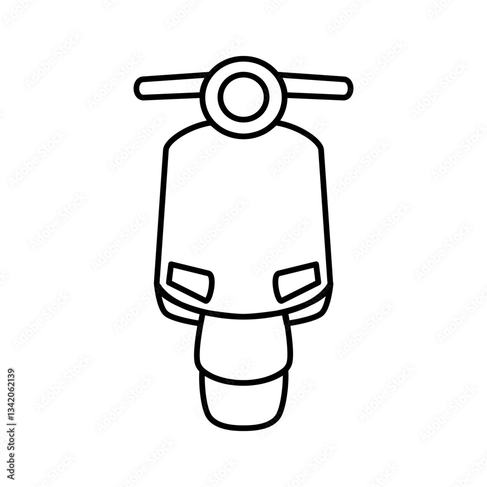scooter bike icon, simple flat style, illustration, logo sign symbol ...
