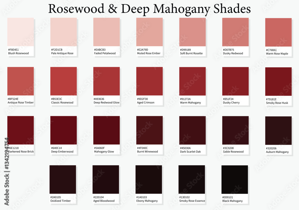 Color Palette 26 Rosewood and Deep Mahogany - 3d Dark Red, Maroon, Warm ...