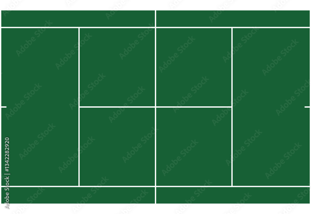 Tennis Court Field Size and Dimension Drawing Illustration. Tennis Clay ...