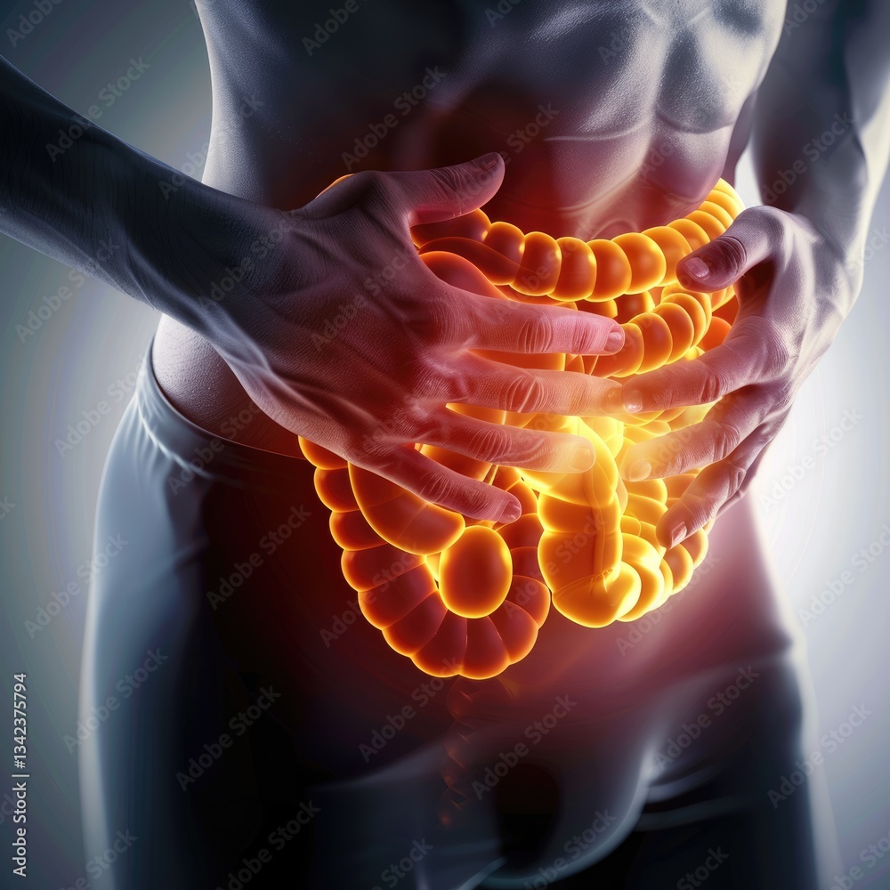 Abdominal pain in bowel - digestive discomfort, intestinal ache, gut ...