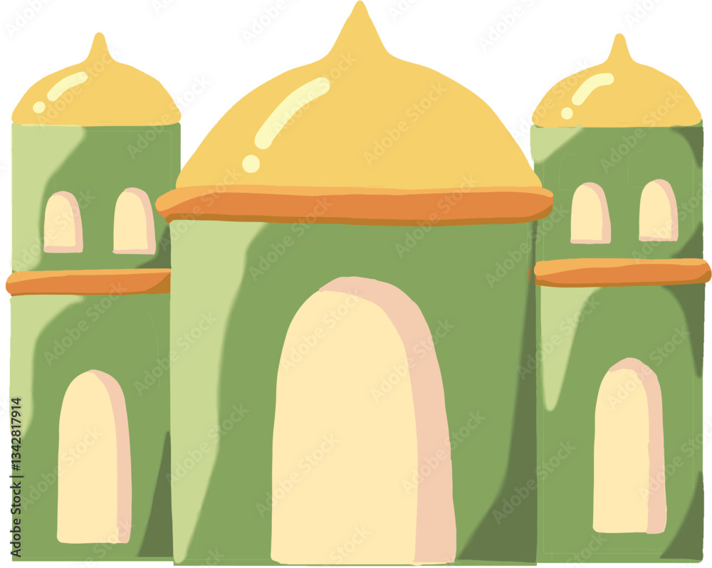 Masjid Vector Illustration – Elegant Islamic Mosque Design for Ramadan ...