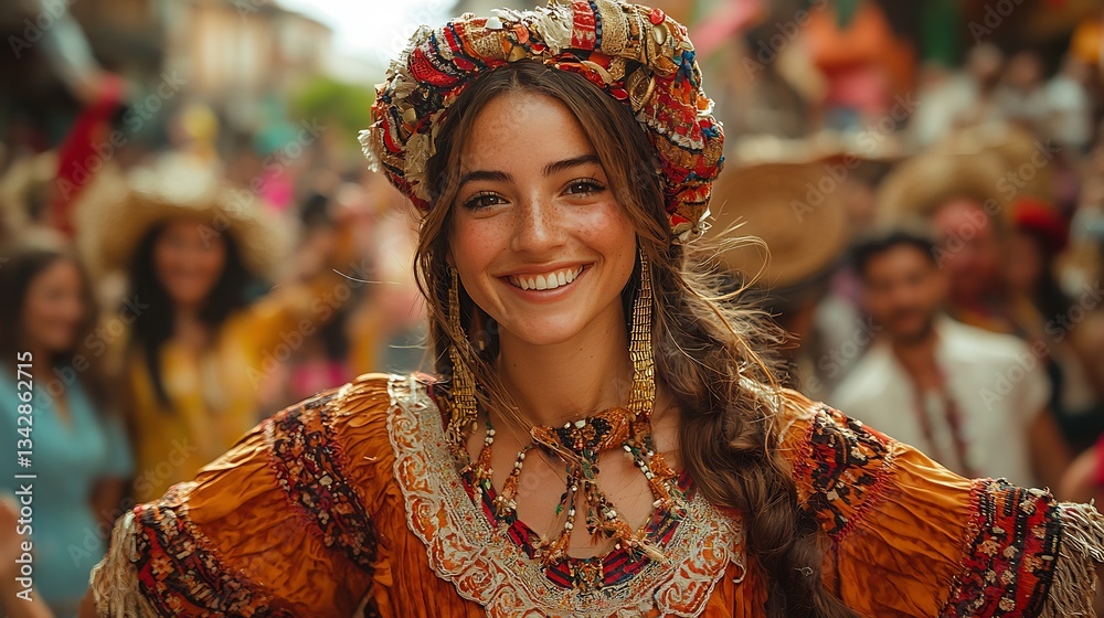 Basque woman in traditional dress performing the aurresku dance ...