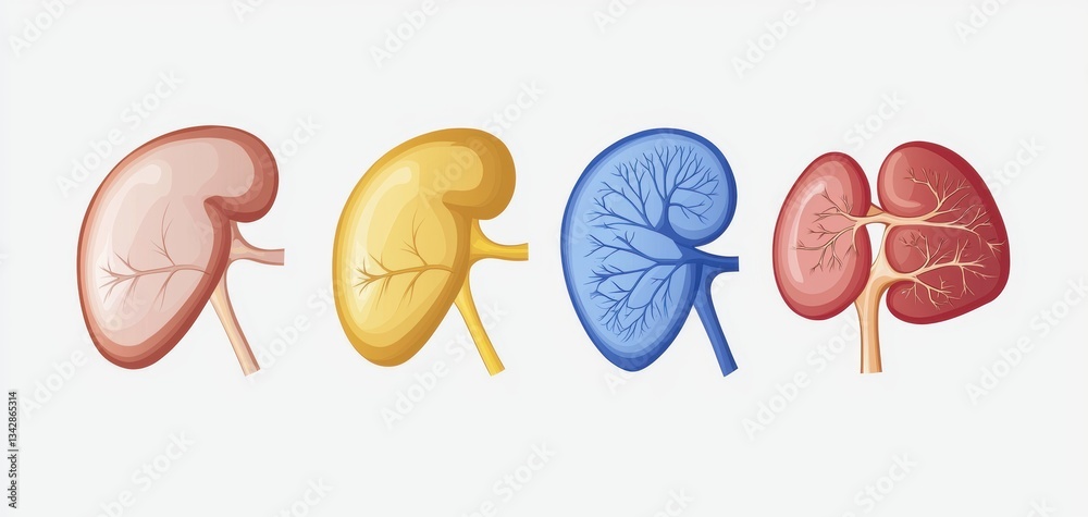 Anatomical cutaway view of the liver in different stages of disease ...