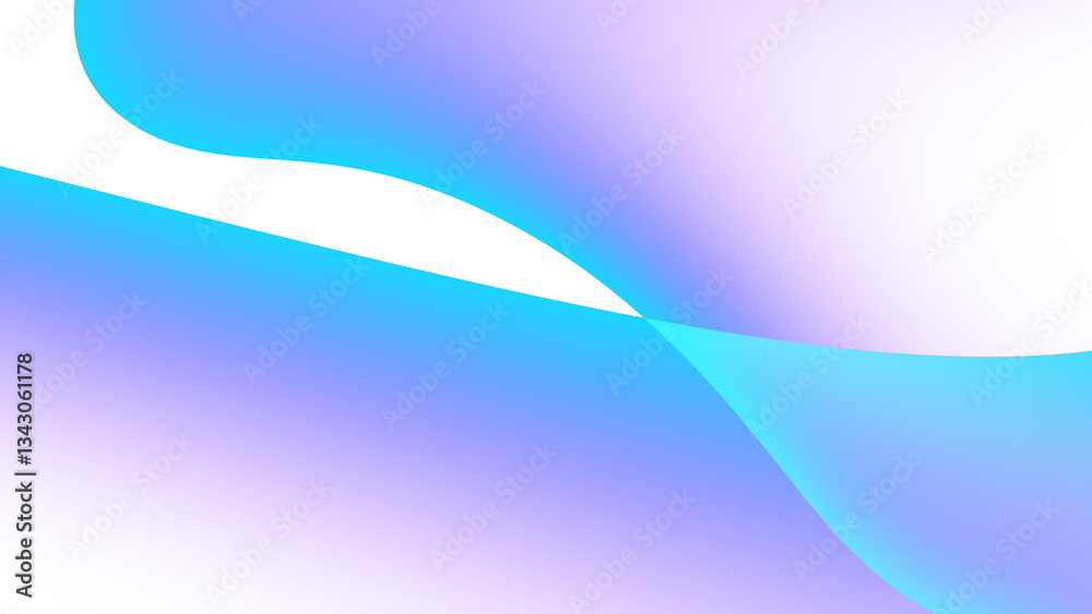 Blurred transparent gradient background. Elegant blue wavy line on ...