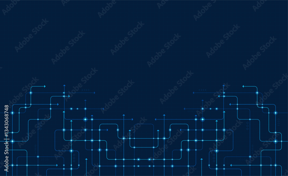 Circuit connect lines. Network technology and Connection concept ...
