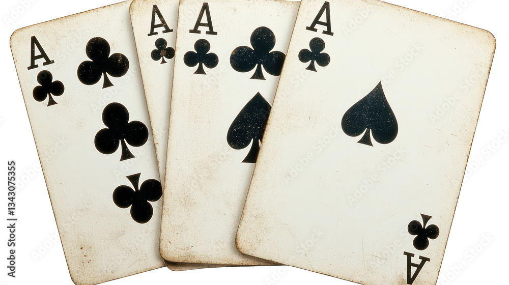Playing cards, ace of club with transparent background with transparent ...