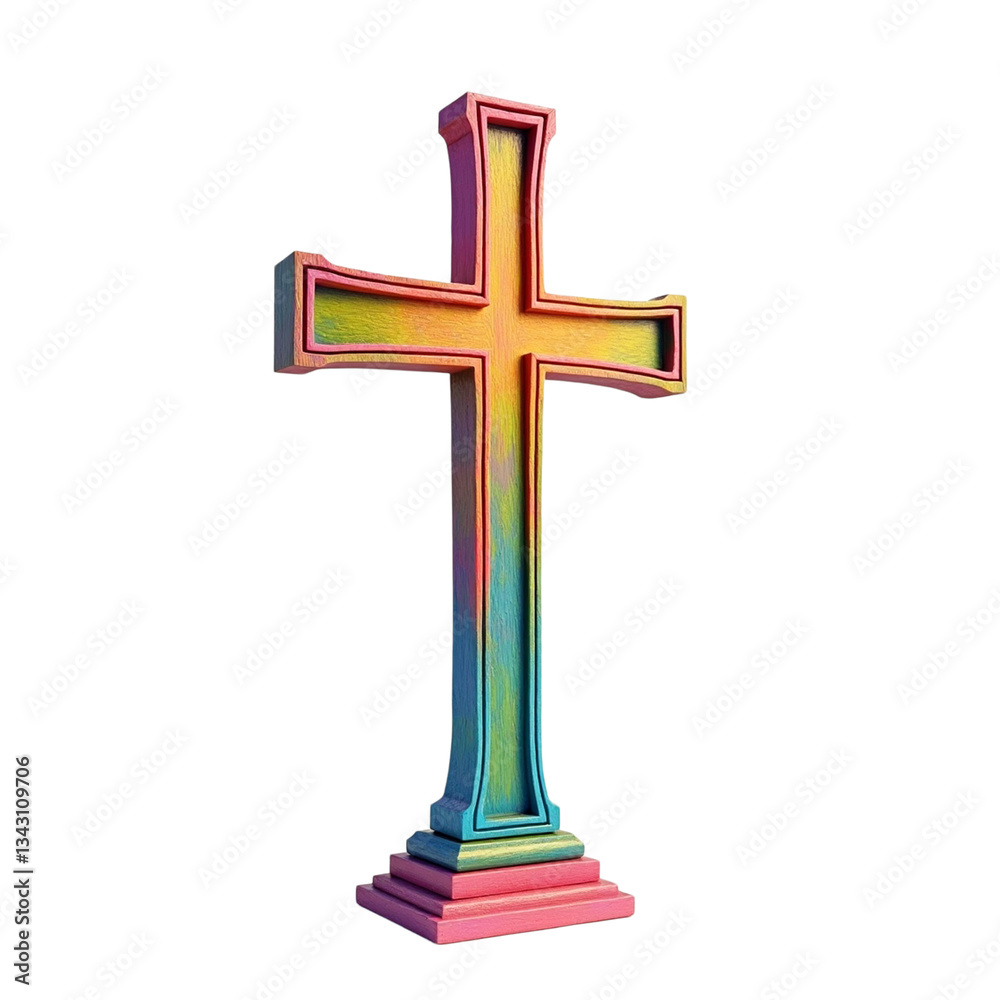 Vibrant Rainbow Cross isolated on transparent background HD photo PNG ...