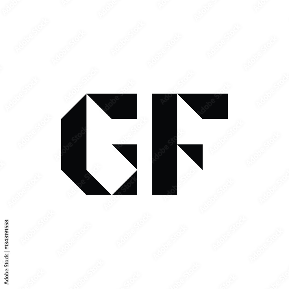 GF monogram logo design letter text name symbol monochrome logotype ...