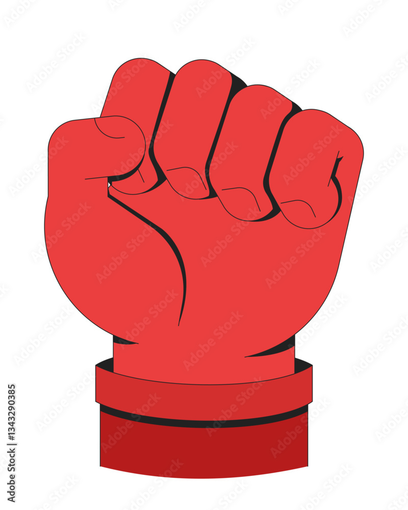 Stock-Vektorgrafik „Raised red fist symbolizing power and protest ...