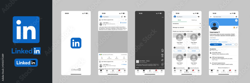 Linkedin Social Media App Template Iphone 16e With Linkedin Mockup Linkedin Template Screen