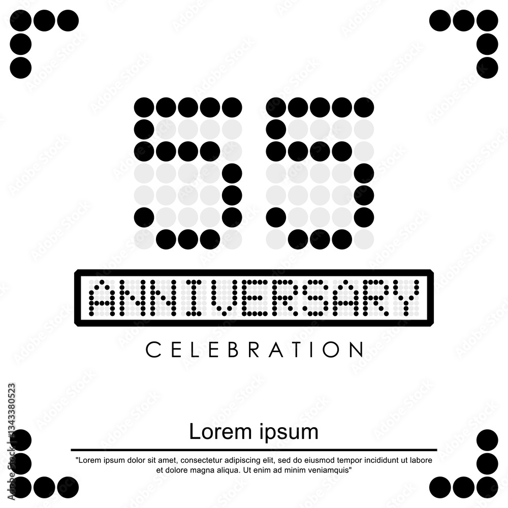 55th years anniversary celebration logo isolated digital dotted with ...
