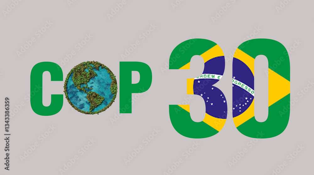 Foto de Stock Climate Change Conference (UNFCCC) COP 30 poster concept ...
