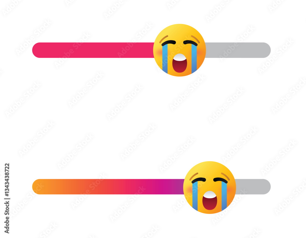 Instagram poll with crying laughing emoji on gradient loading bar ...