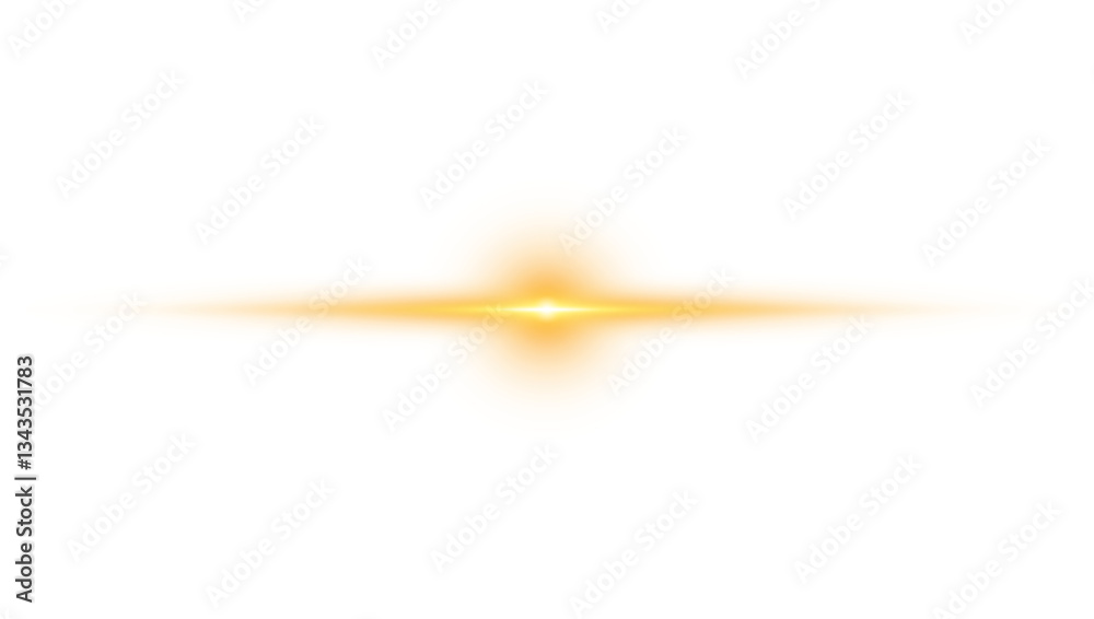 Lens Flare Golden Color , Light ray. Glowing Golden line. Flash. Light ...
