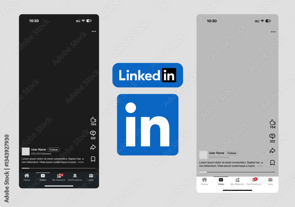 LinkedIn social media app template. iPhone 16e with LinkedIn mockup ...