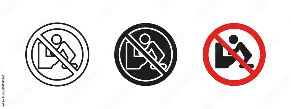 No vomiting toilet icon. Restroom hygiene restriction vector ...