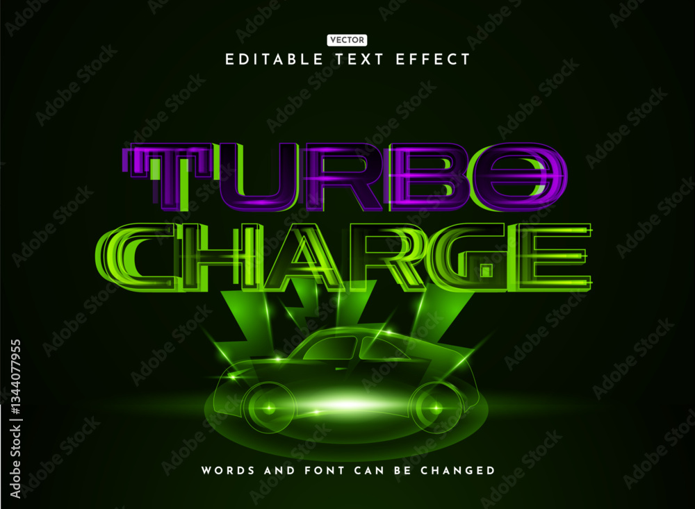 Turbo charge Modern Futuristic 3D Technology Text Effect with a Sleek ...