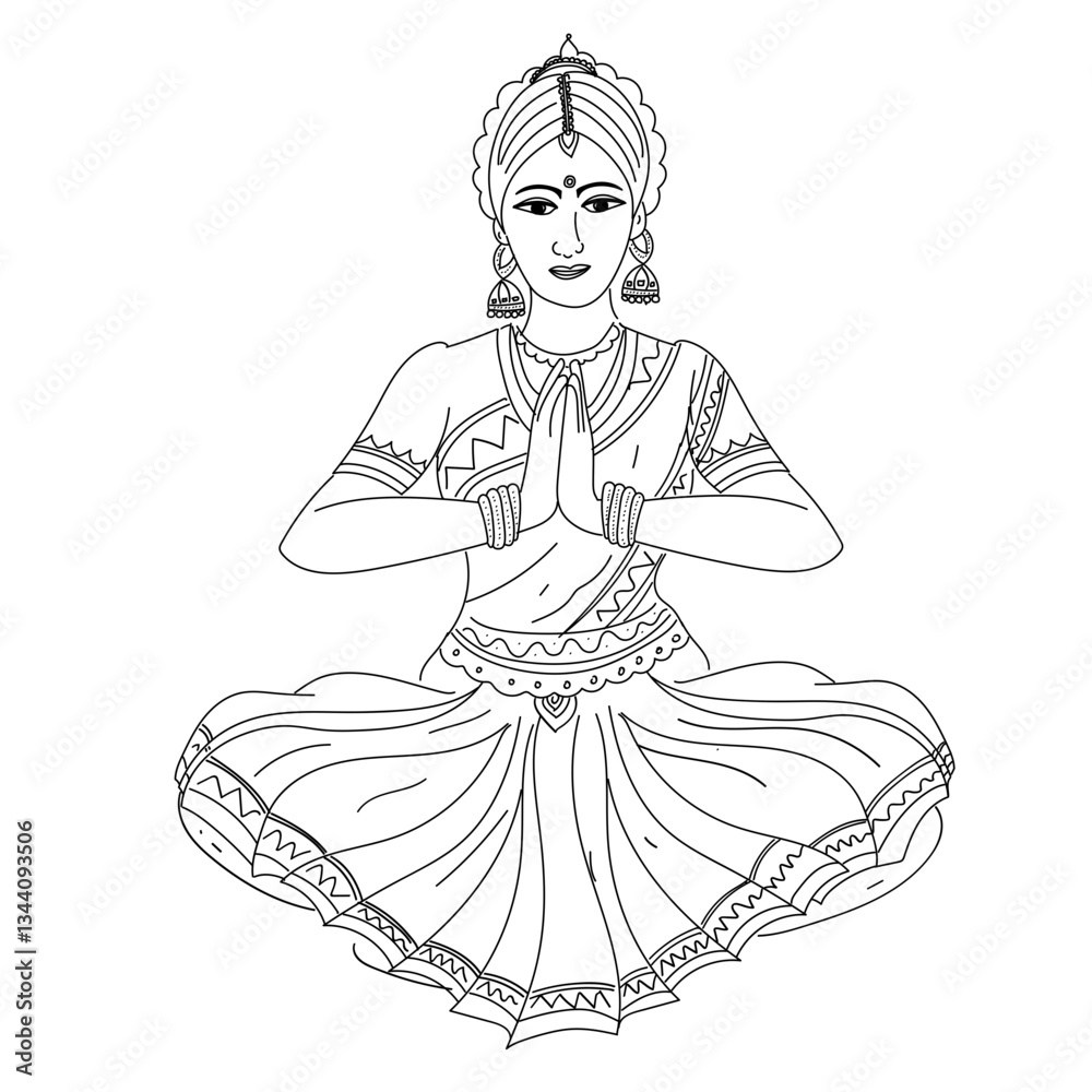 Vector de Stock bharatanatyam dancer drawing - Bharatanātyam is an ...