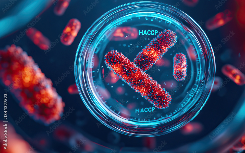 Microscopic view of bacteria and contaminants highlighting food safety ...