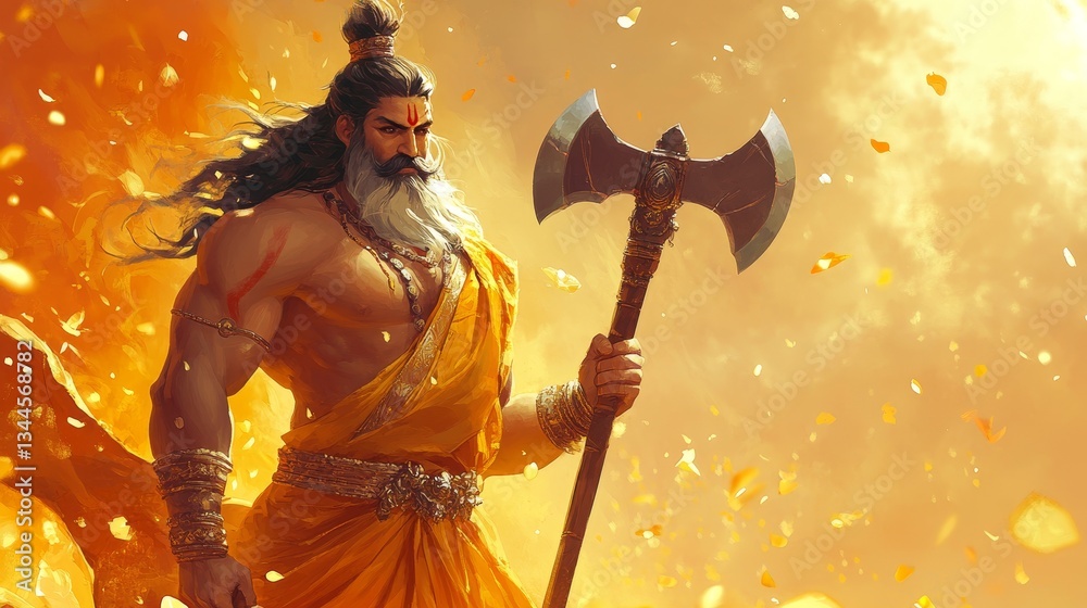 Celebrating parshuram jayanti an illustration featuring lord parshuram ...