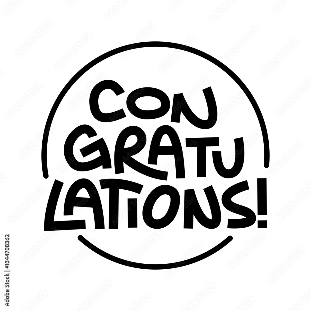 Congratulations message, hand drawn lettering. Congrats design for ...