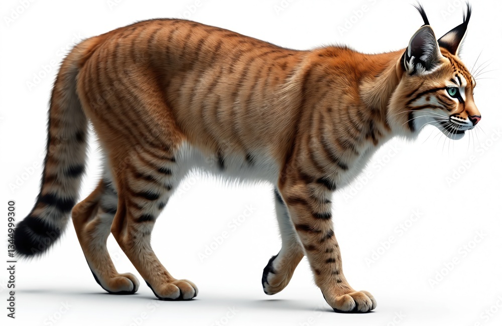 Isolated illustration in motion. Lynx rufus cutout with transparent ...