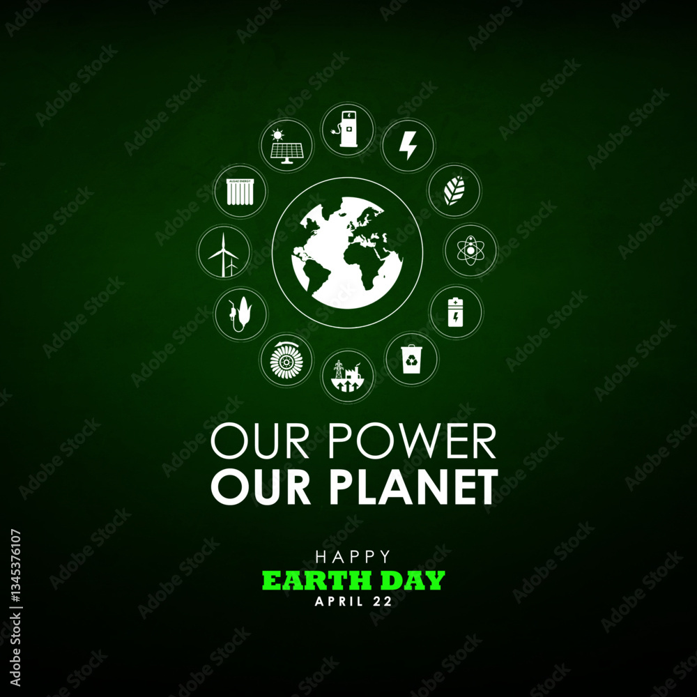 Illustration of Earth day 2025 thememed celebration : Our power, our ...
