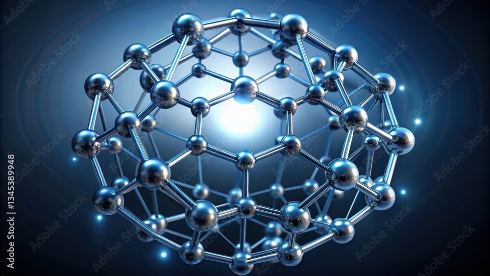 Spherical molecular structure composed of carbon and hydrogen atoms ...