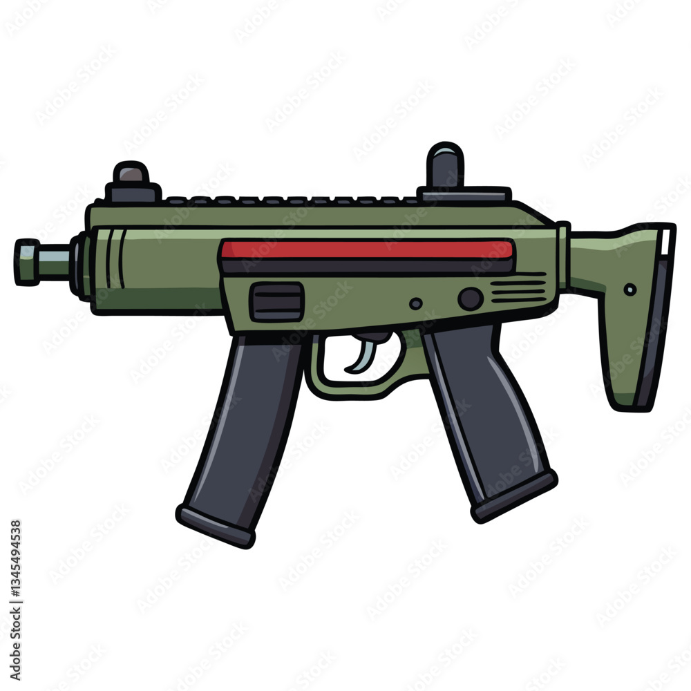 Heckler & Koch MP5 gun , police weapon vector design, military vector ...