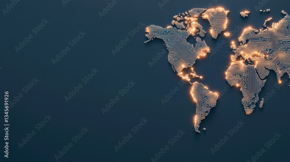 world map Technology and Data Visualization World map with heatmap ...