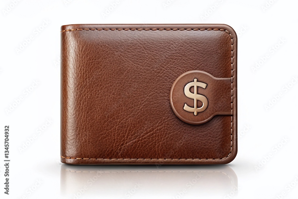 Modern Minimalist Wallet Symbol Illustration, Isolated White Background ...