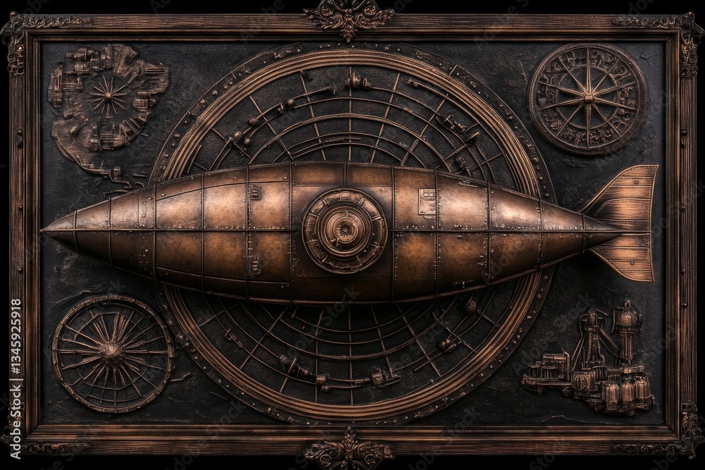 A steampunk world map, with airship routes, major industrial cities ...