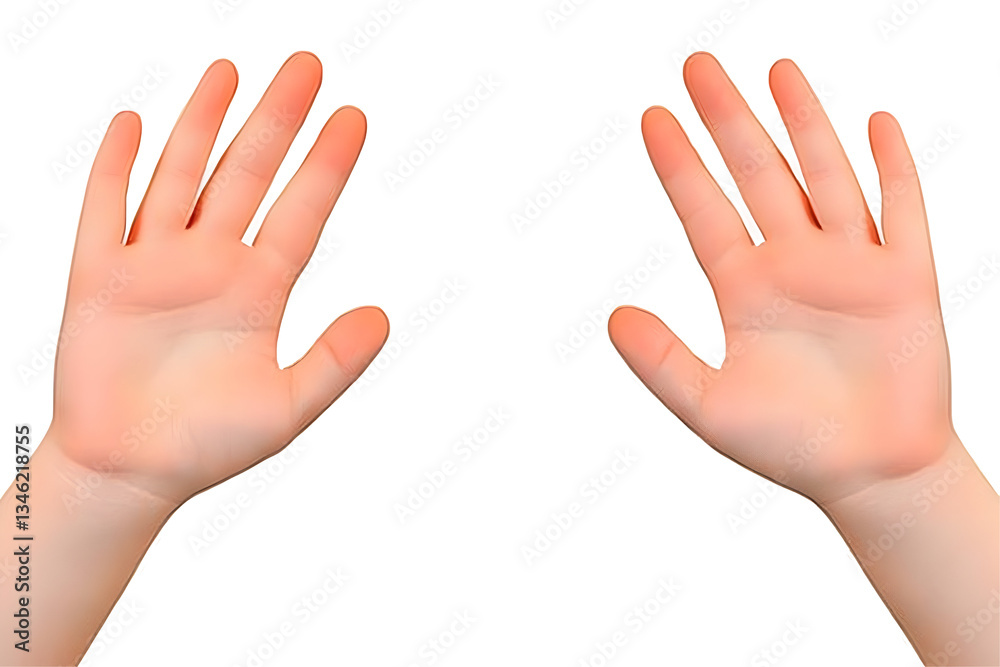 Transparent Background Image of Two Child Hands Displaying Open Palms ...