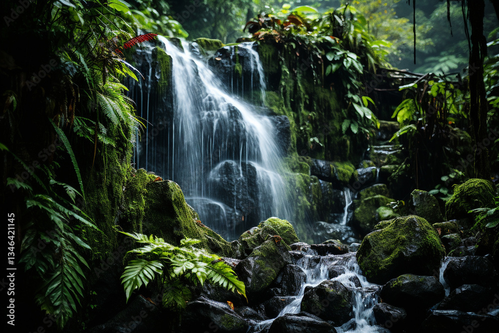 hidden gems of waterfalls in lush forests showcase merging of cascading ...