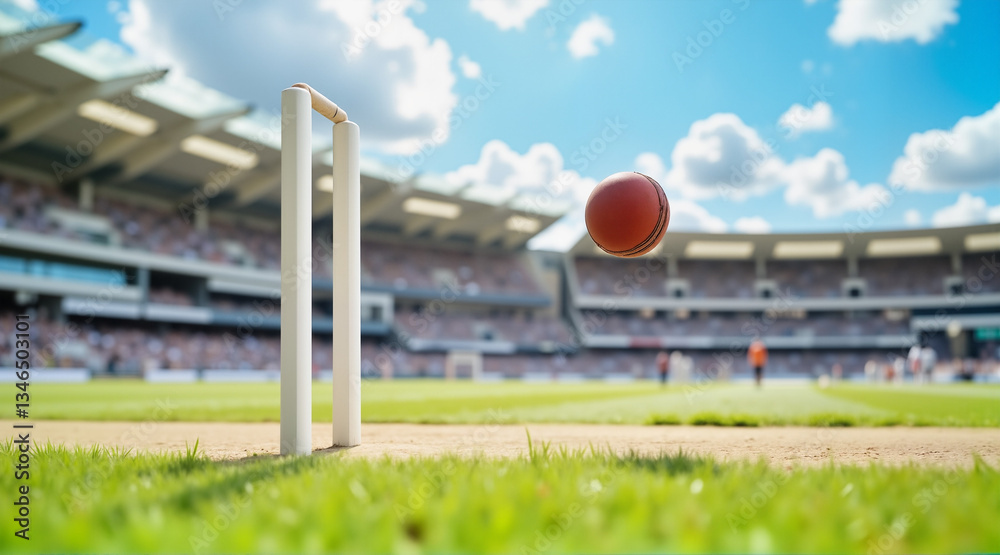 Cricket Ball Hitting Stumps in Action – High-Stakes Tournament Moment ...