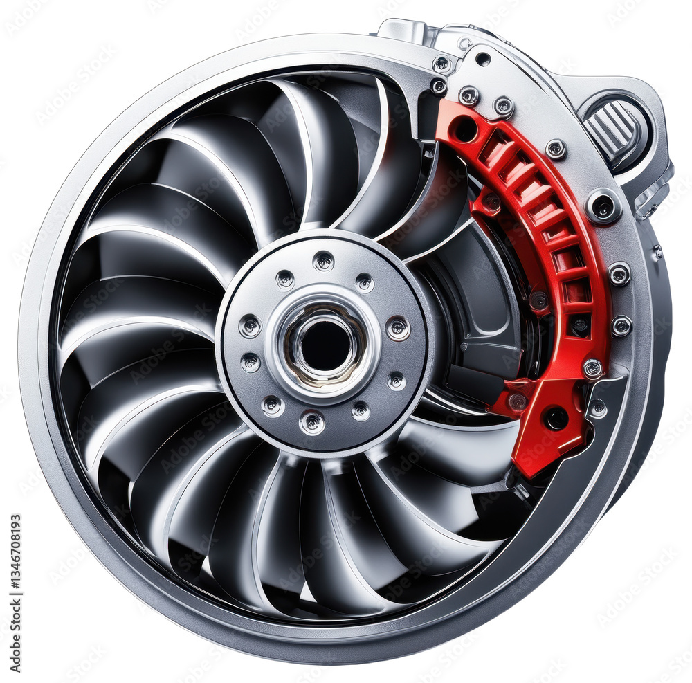 PNG Jet engine turbine with red components Stock Illustration | Adobe Stock
