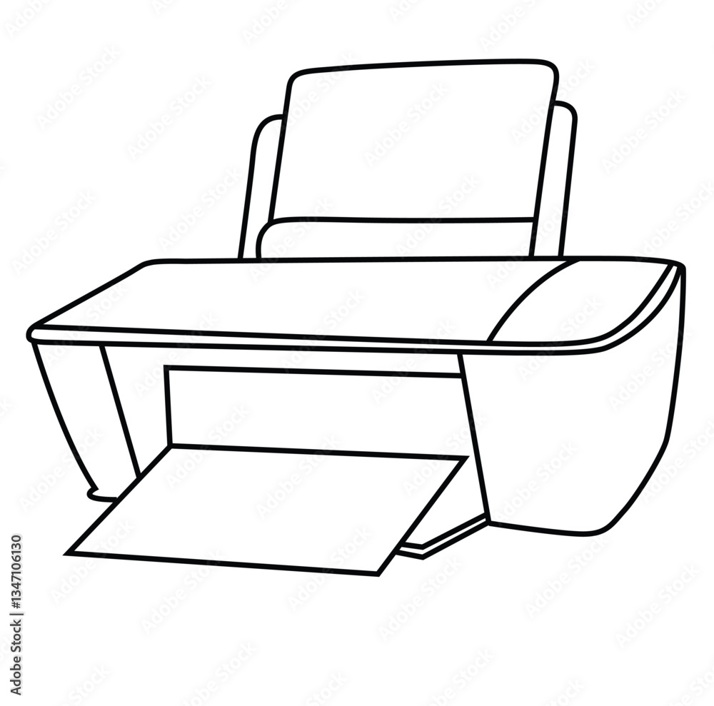 Cute cartoon hand drawn vector printer coloring page Stock Vector ...